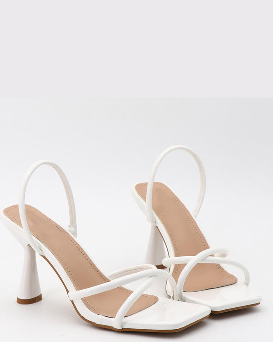 Wide Fit Faux Leather Cross Strap Slingback Heels – FloralKini
