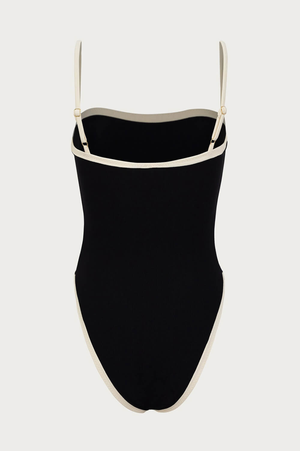 Colorblock Contrast Trim High Rise One Piece Swimsuit - Black – FloralKini