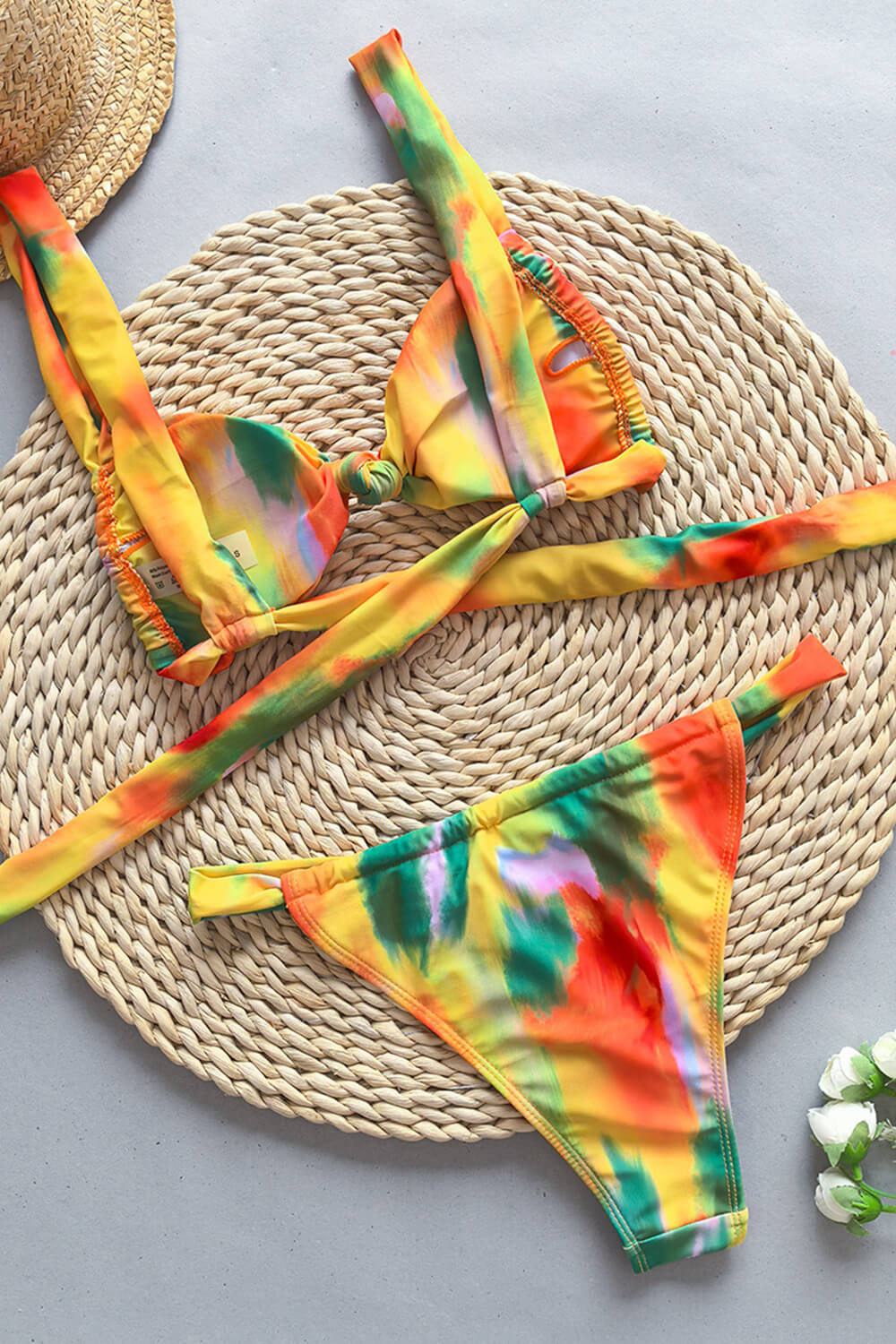 Multicolor Ombre Knot Front Strappy Bikini Set – FloralKini