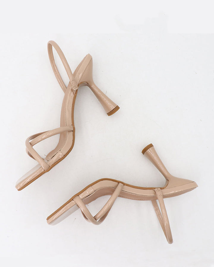 Wide Fit Faux Leather Cross Strap Slingback Heels – FloralKini