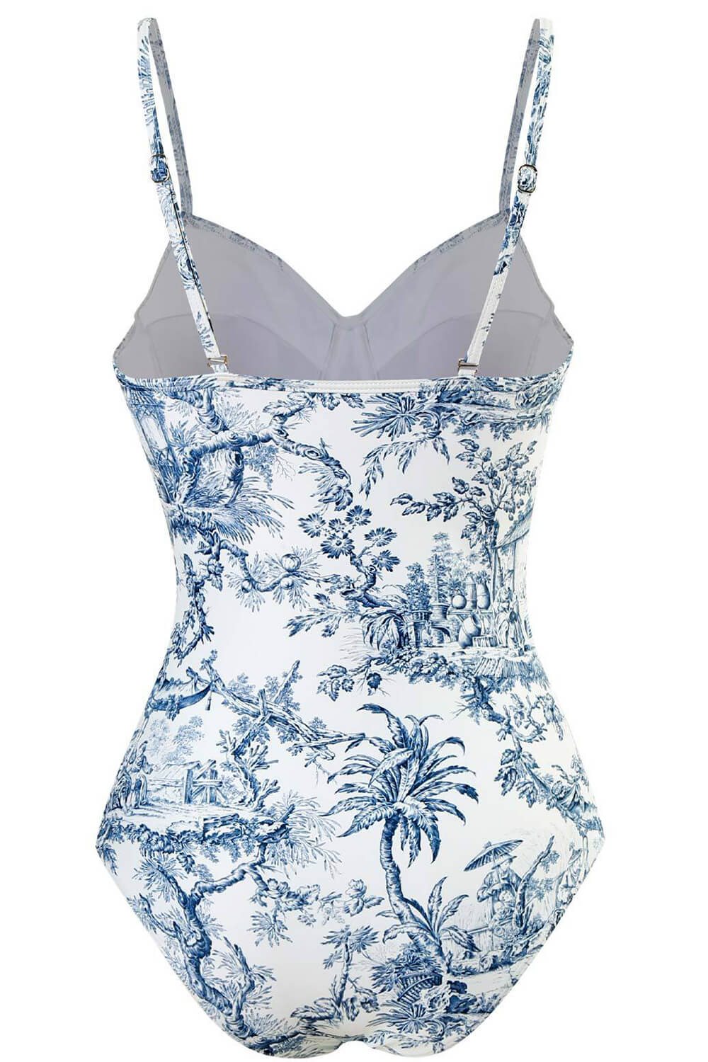 Jungle Printed Balconette One Piece Swimsuit - Blue/Green – FloralKini